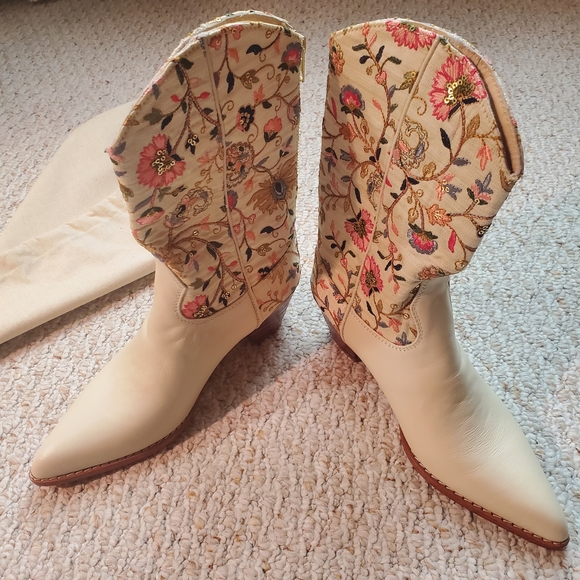 Anthropologie | Shoes | Momo New York Embroidered Western Boots X Bhldn ...